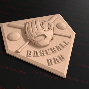 2 Pcs, Baseball Dad Sign, 3d Stl Relief CNC Router File for Cnc Carving ...