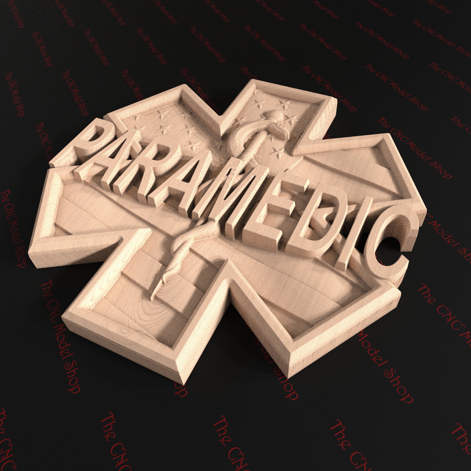 Paramedic Sign With US Flag 3d Relief STL File for Cnc Router - Etsy