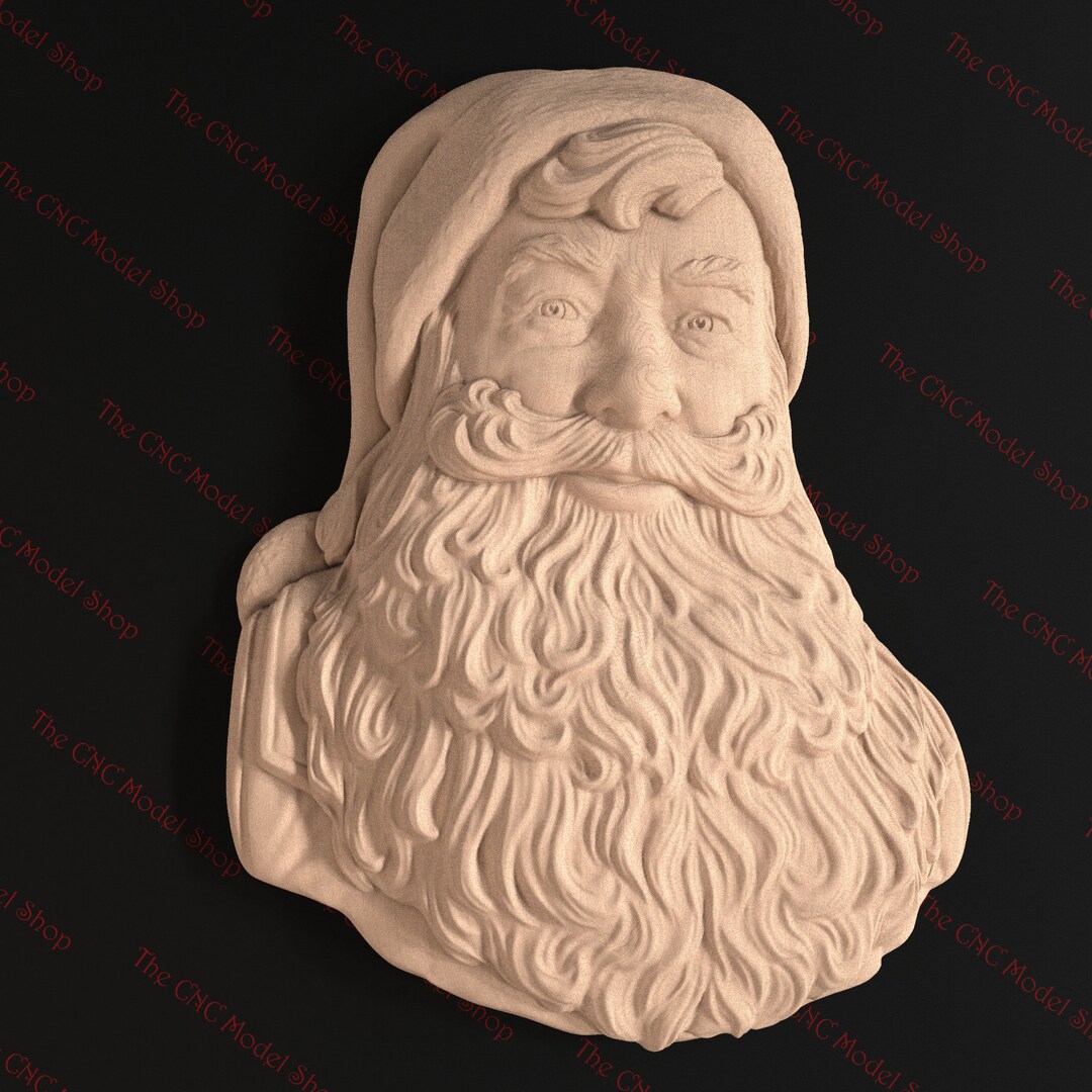 3D Relief STL File of Christmas Holiday Santa Claus for CNC Router ...