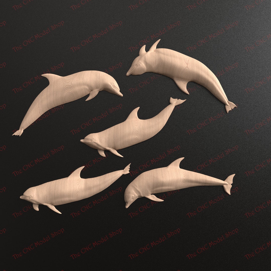 10 Pcs, 3D Relief STL Files of Dolphin - Etsy