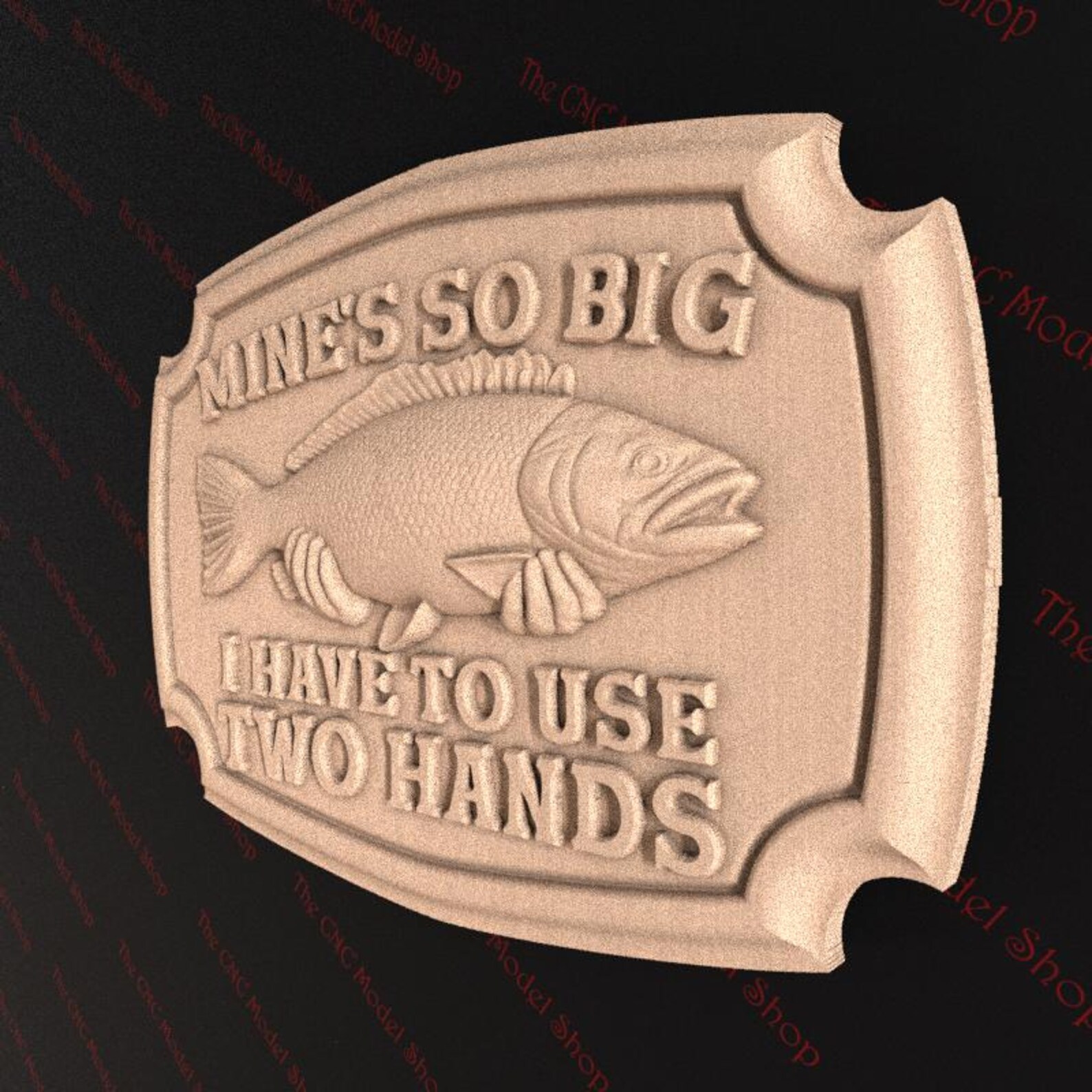 Funny Big Fish Sign 3D Relief STL File for CNC Router Carving or 3D ...