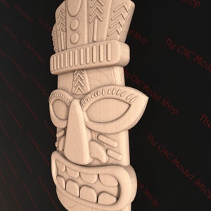 Tiki Mask 1, 3d Stl Relief File for Cnc Router Carving, Engraving or 3D ...