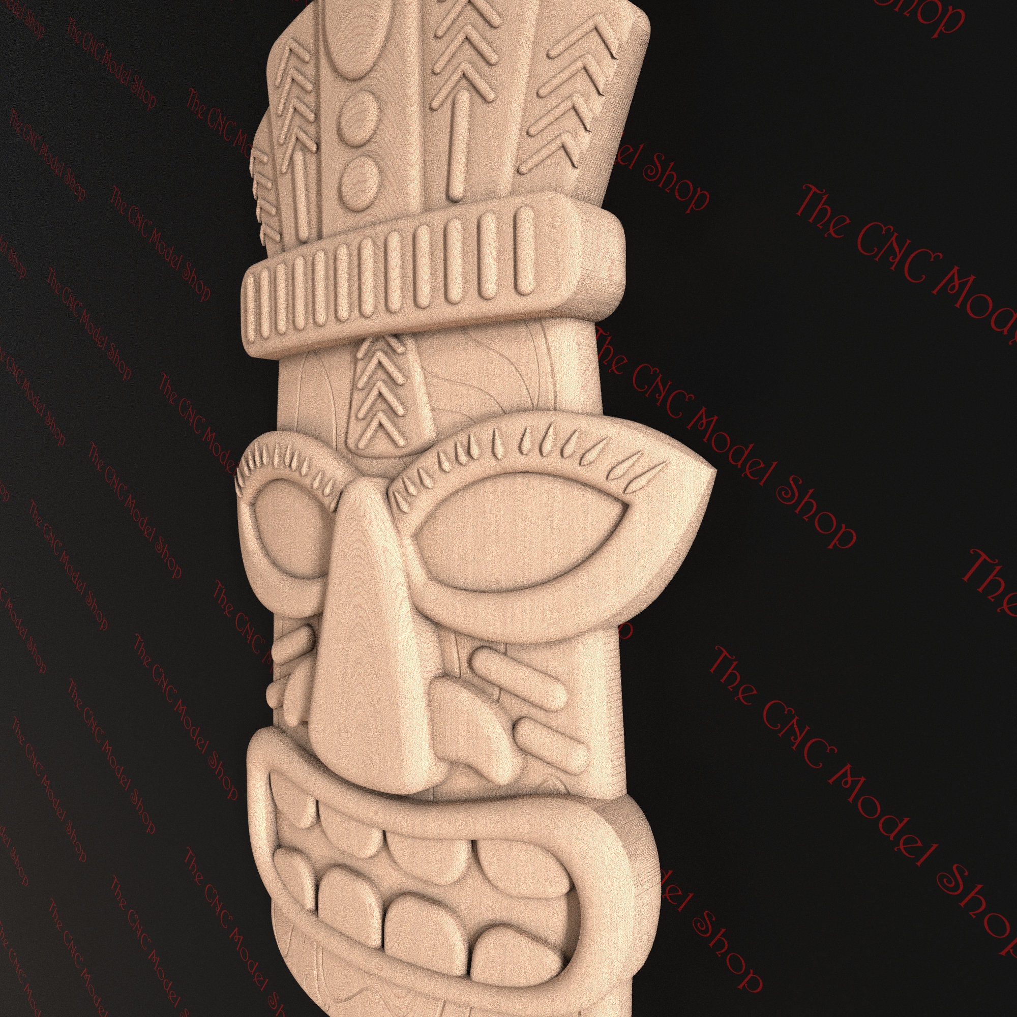 Tiki Mask 1, 3d Stl Relief File for Cnc Router Carving, Engraving or 3D ...