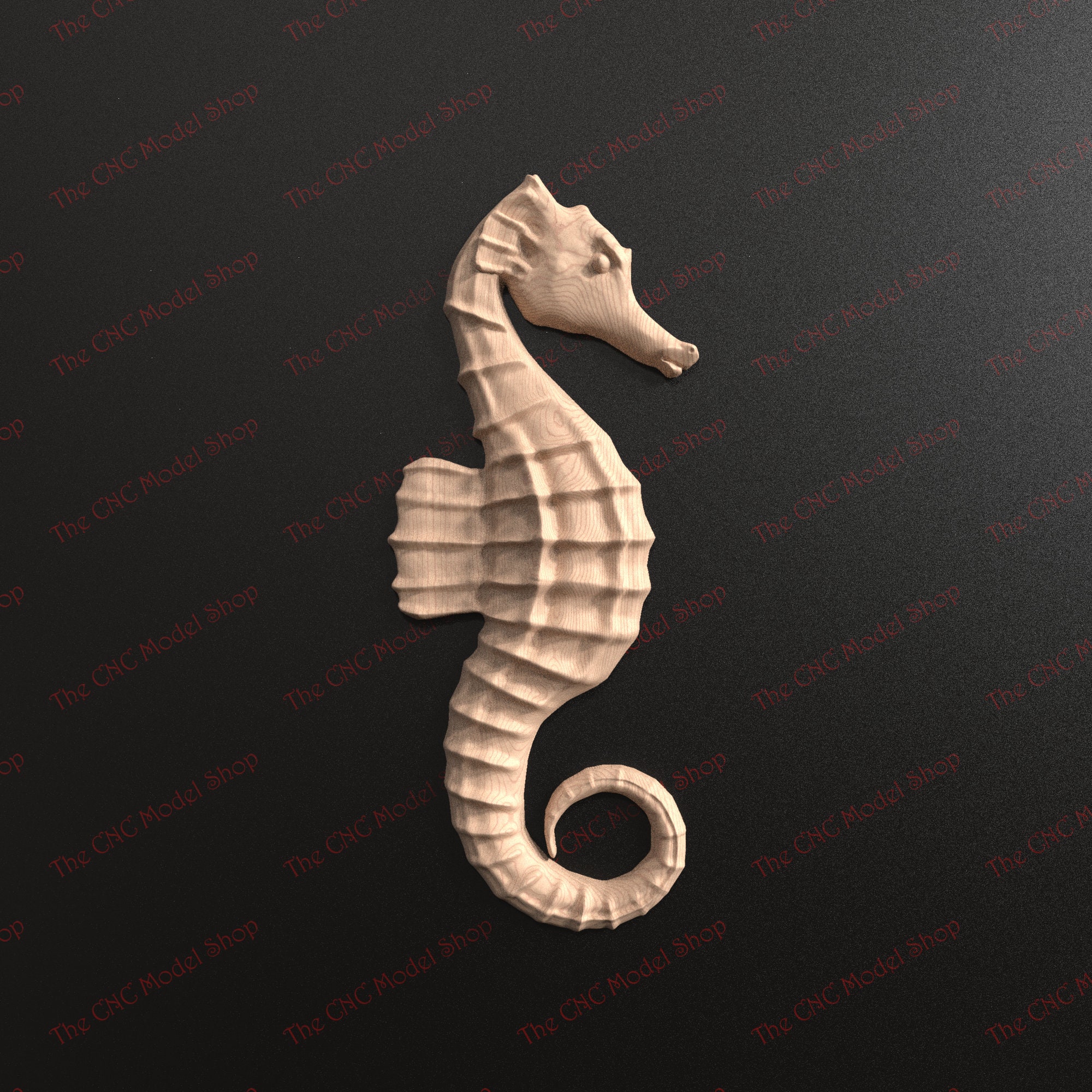 3D STL File of a Seahorse for CNC Relief Carving or 3D Printing - Etsy
