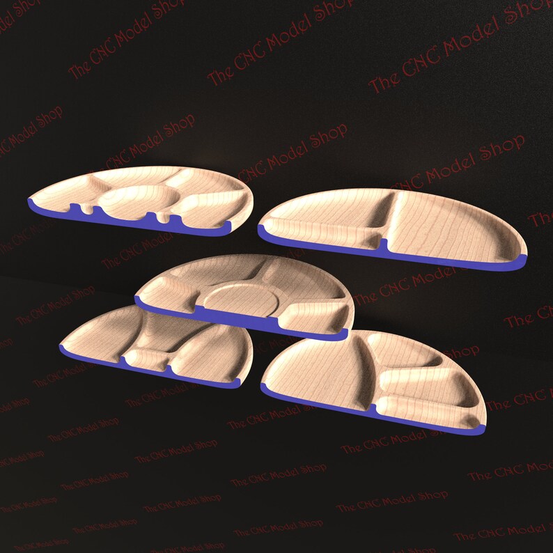 5 Pcs. 3D STL File of Circular Tray Pack #2 for CNC Router Carving - Etsy