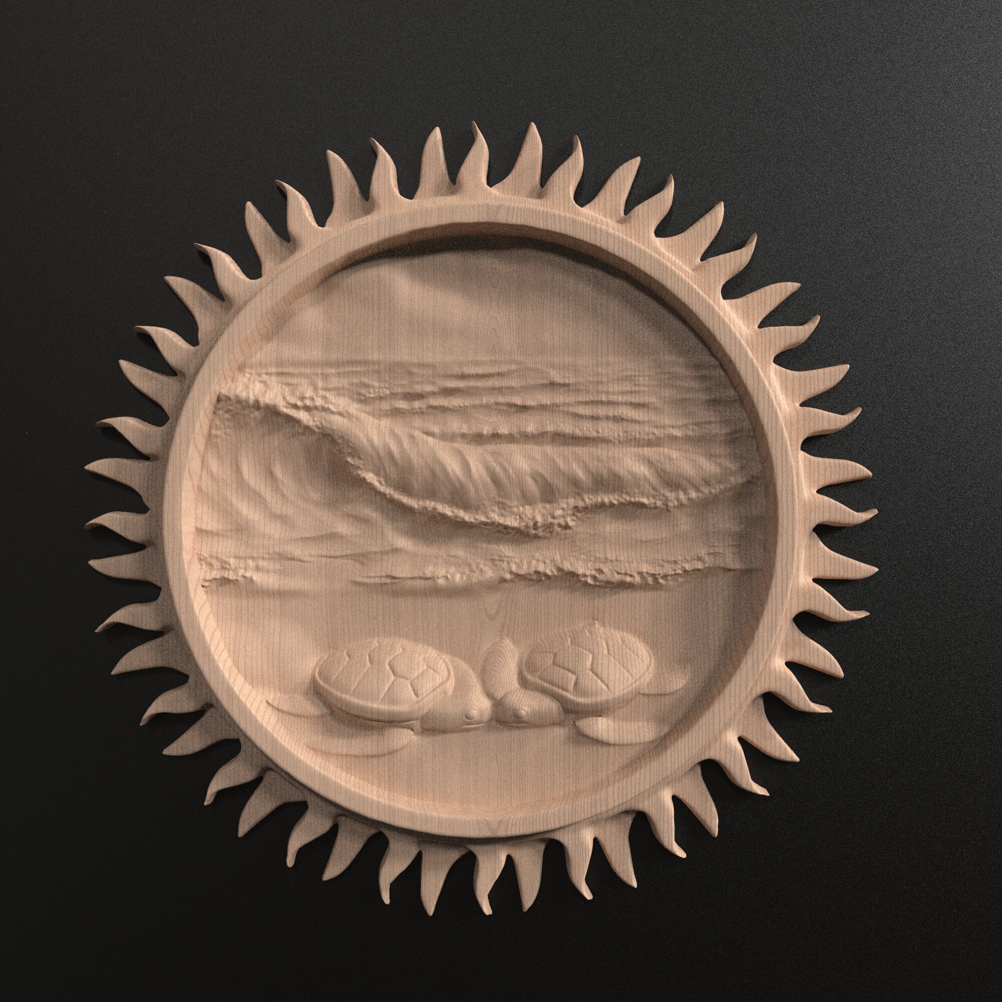 3D STL File of Two Sea Turtles in the Sun for CNC Relief | Etsy