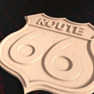 Route 66 Sign, 3d .stl Relief CNC Router File for Cnc Carving ...