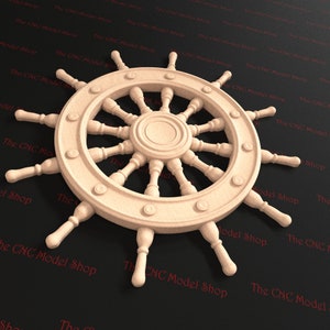 Ship's Wheel, 3d .stl Relief File for Cnc Router Carving, Engraving or ...