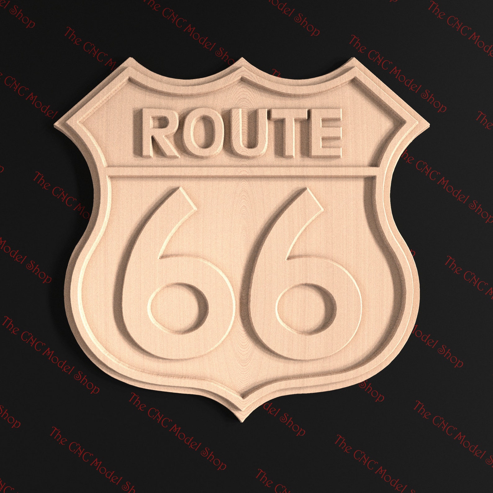 Route 66 Sign, 3d .stl Relief CNC Router File for Cnc Carving ...