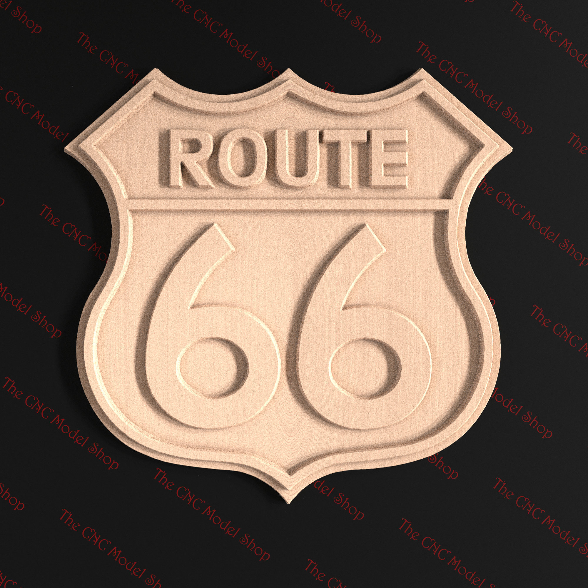 Route 66 Sign 3d .stl Relief CNC Router File for Cnc Carving - Etsy