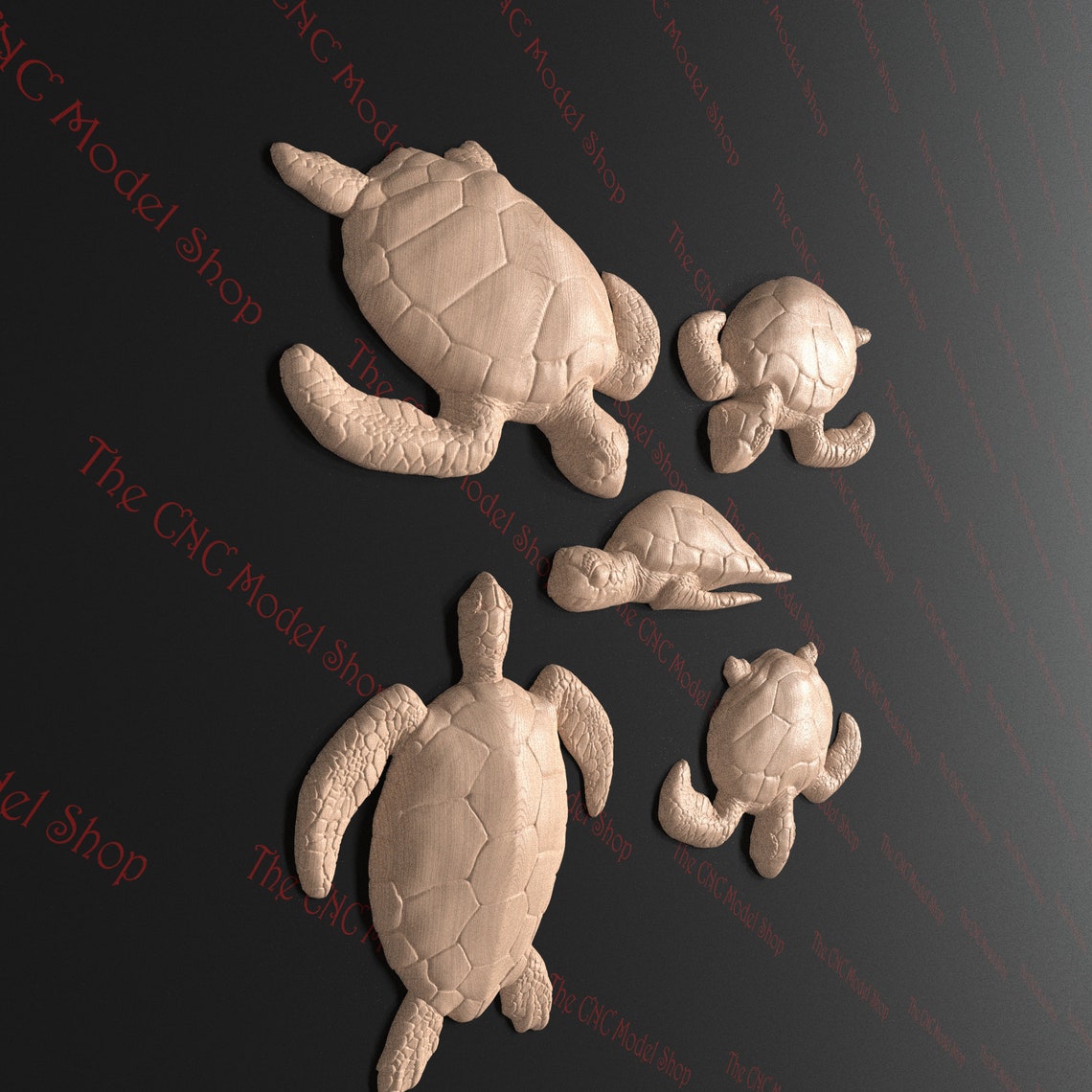3D Relief STL Files of a Sea Turtle includes 5 Models - Etsy