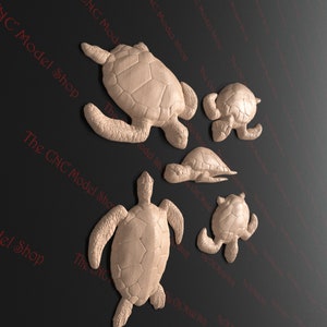 3D Relief STL Files of a Sea Turtle (includes 5 Models) - Etsy