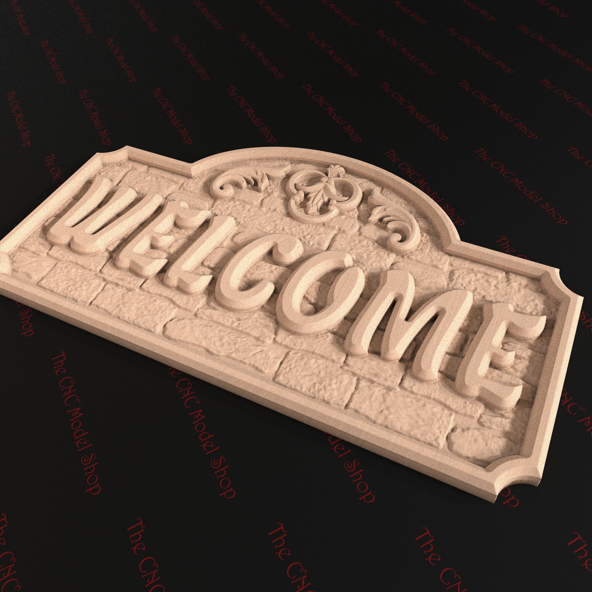 Welcome Sign, 3D Relief STL File for CNC Router Carving - Etsy