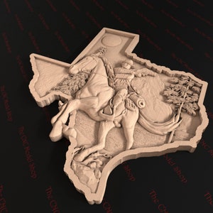 3D STL Relief File of a Texas Cowboy for CNC Router / CNC Carving ...
