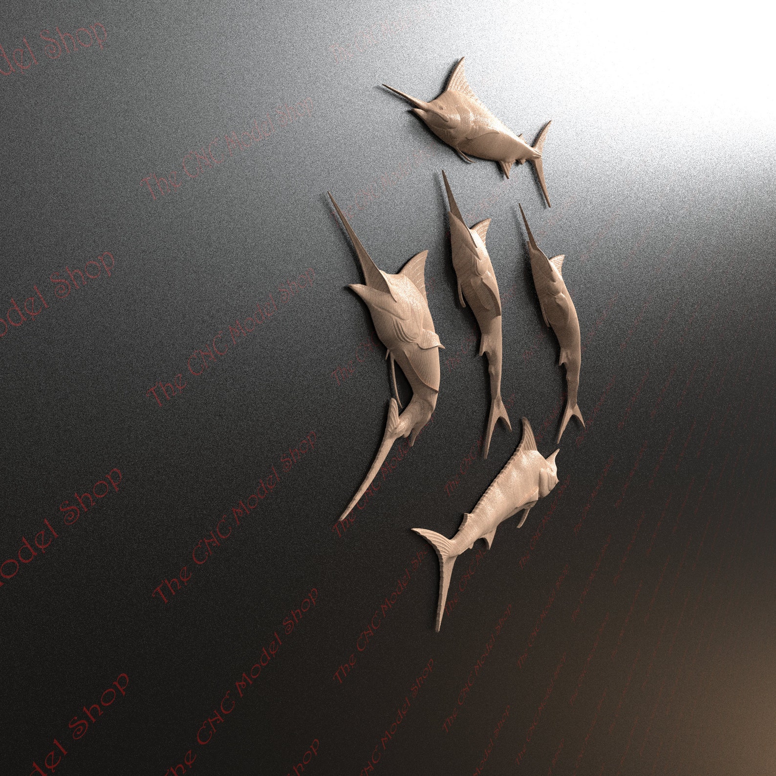 10 Pcs, 3D Relief STL Files of a Marlin - Etsy