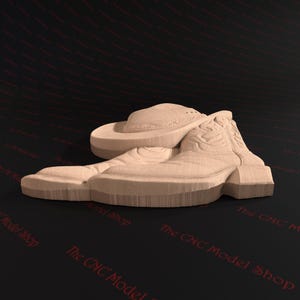 3D STL Relief File of Cowboy Boots and Hat for CNC Router Carving ...