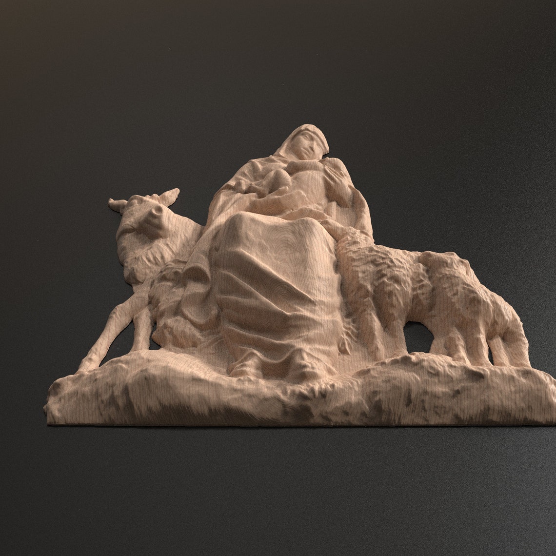 3D Relief STL File of a Nativity Scene With Mary and Baby - Etsy