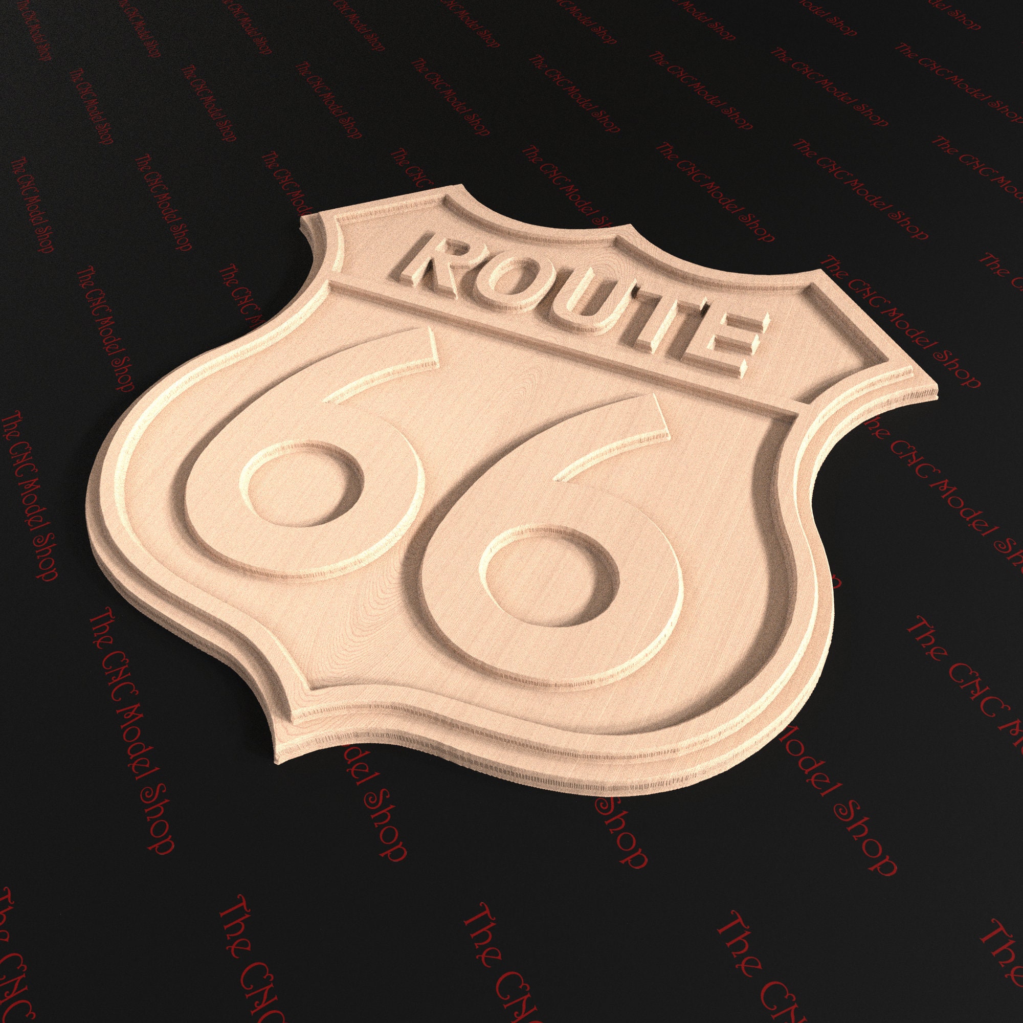 Route 66 Sign 3d .stl Relief CNC Router File for Cnc Carving - Etsy