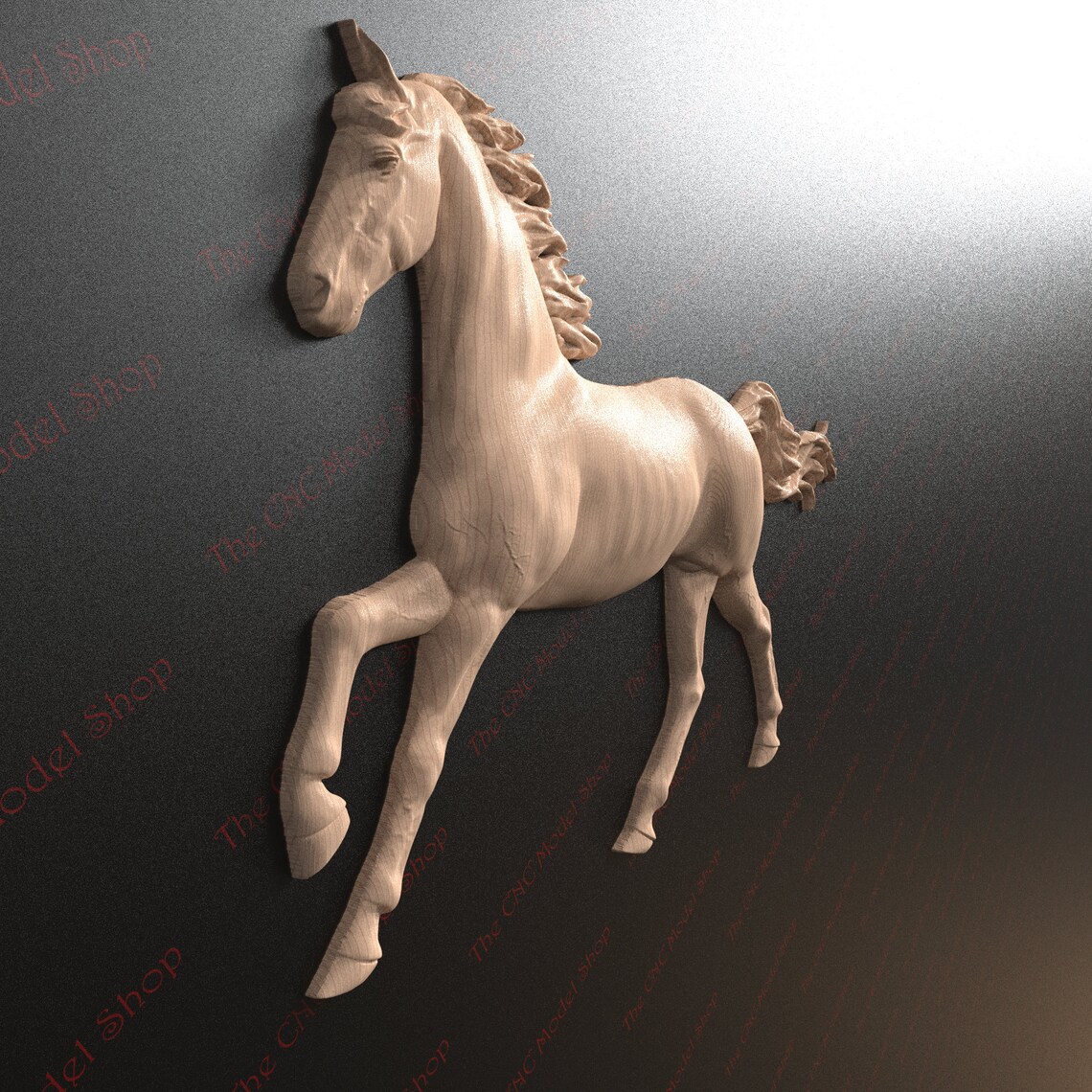 3D STL File of a Running Horse for CNC Carving | Etsy