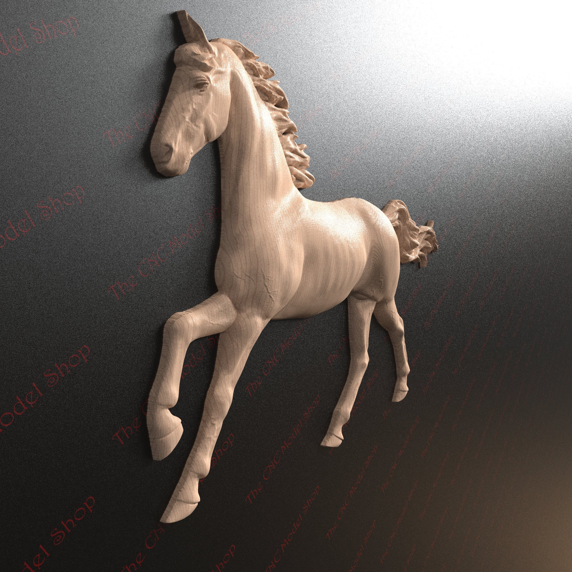 3D STL File of a Running Horse for CNC Carving - Etsy