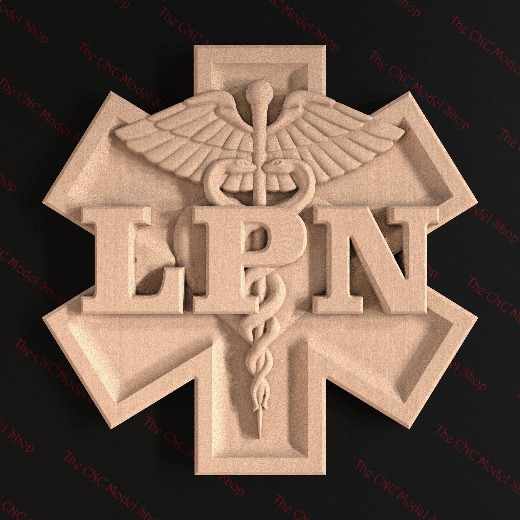 3d Relief STL File of an LPN Wall Art Plaque for Cnc Router - Etsy Canada