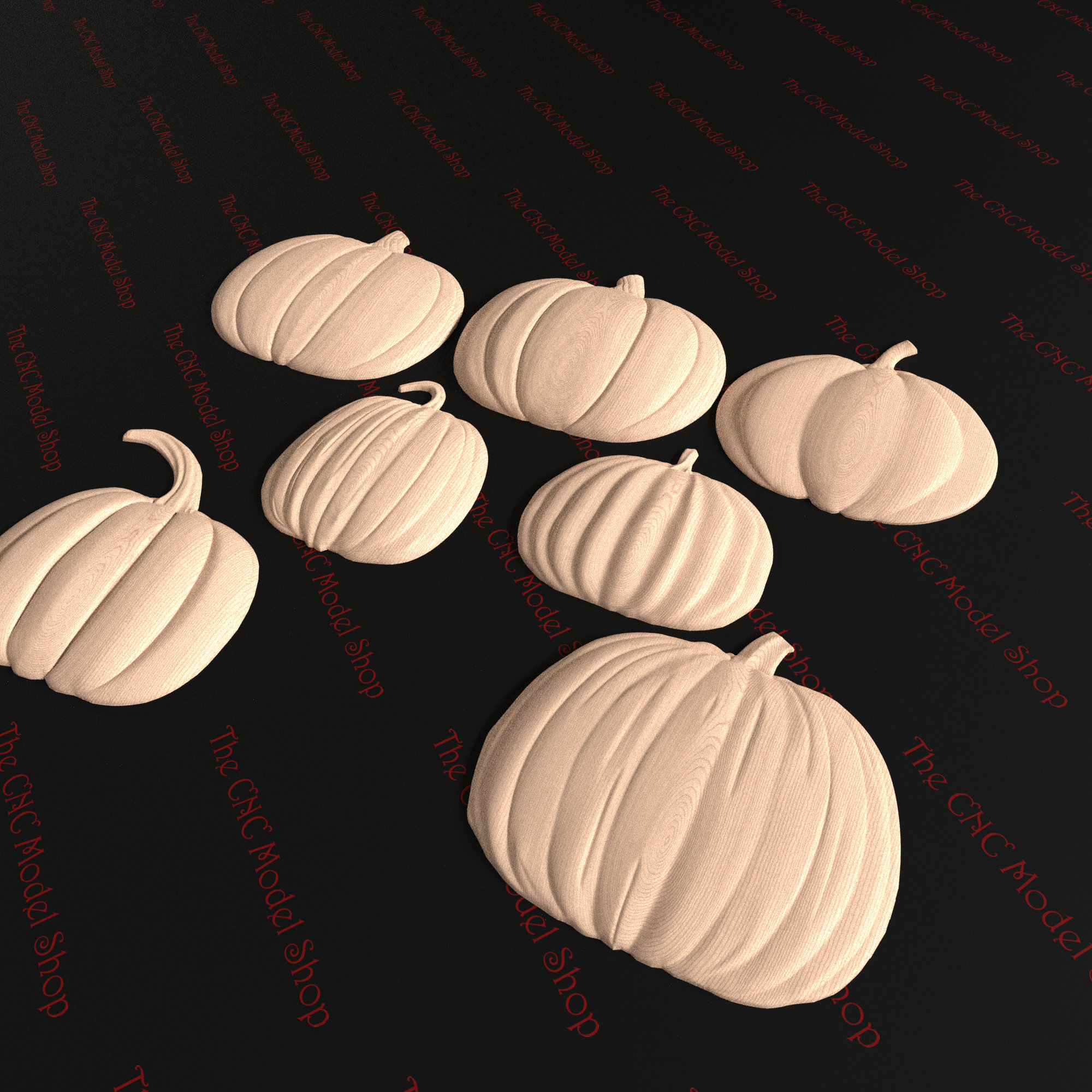 3D Relief STL File, Fall Pumpkin Pack 2 for CNC Router Carving - Etsy