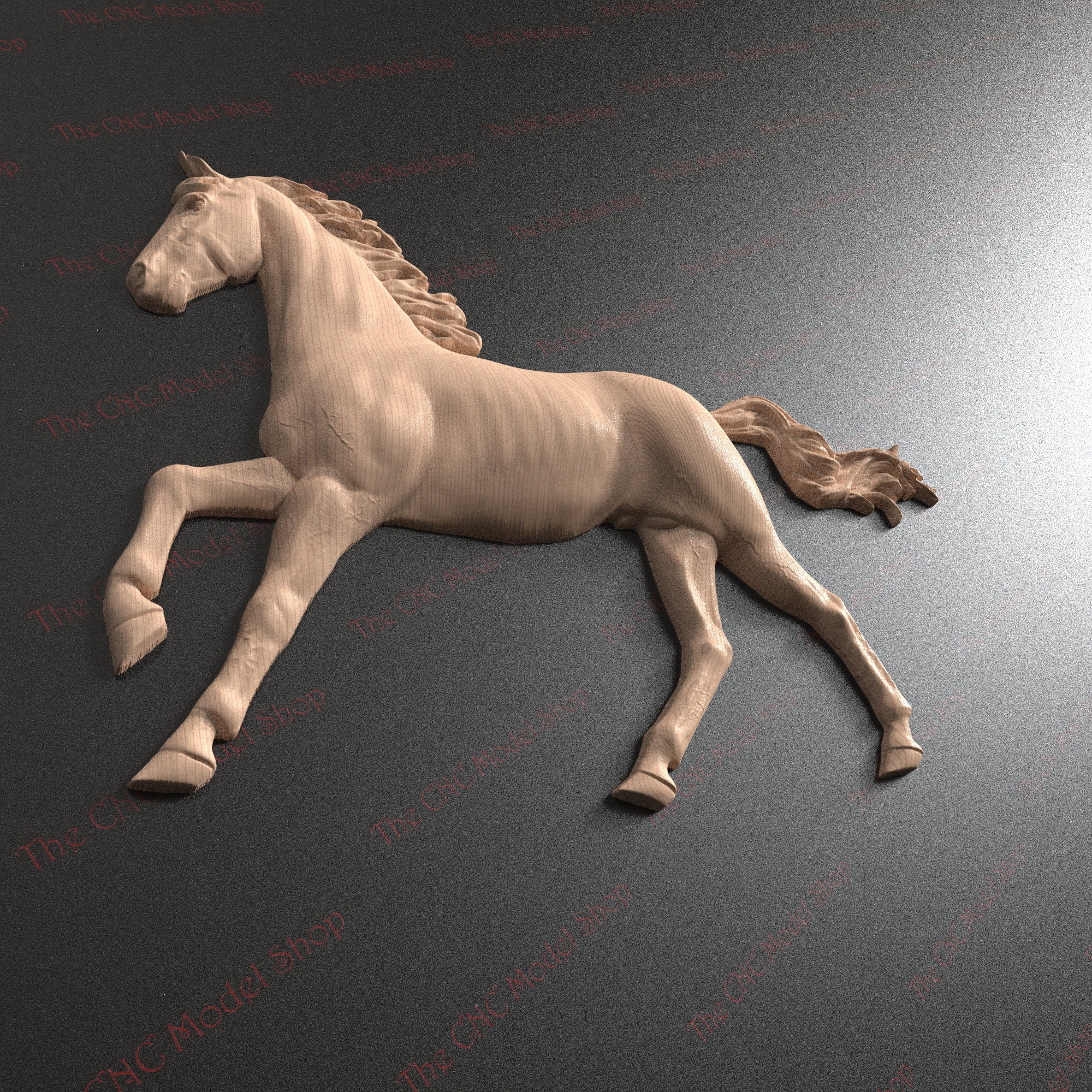 3D STL File of a Running Horse for CNC Carving - Etsy