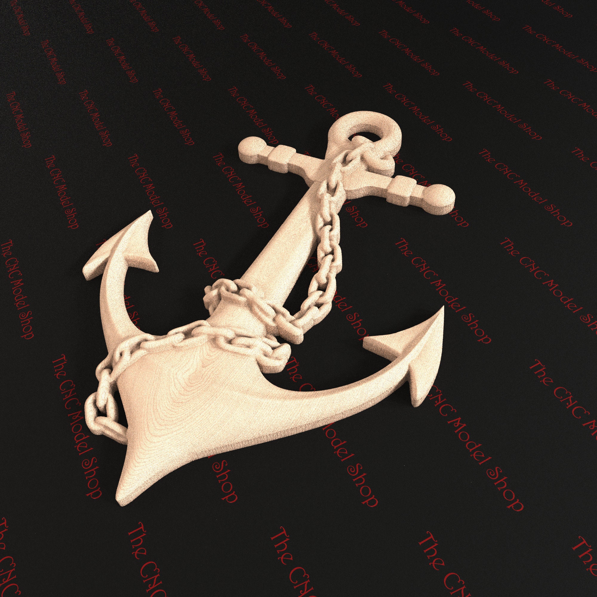 Ships Anchor With Chain 3d .stl Relief CNC Router File for - Etsy