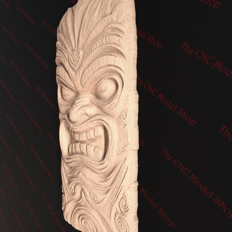 Tiki Mask 3D Relief File for CNC Router Carving or 3D Resin Printing ...
