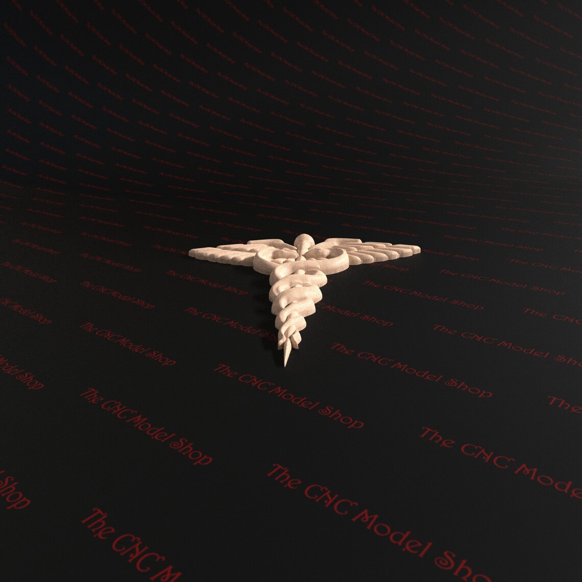 3D Relief STL File of Caduceus Symbol for CNC Router Carving - Etsy