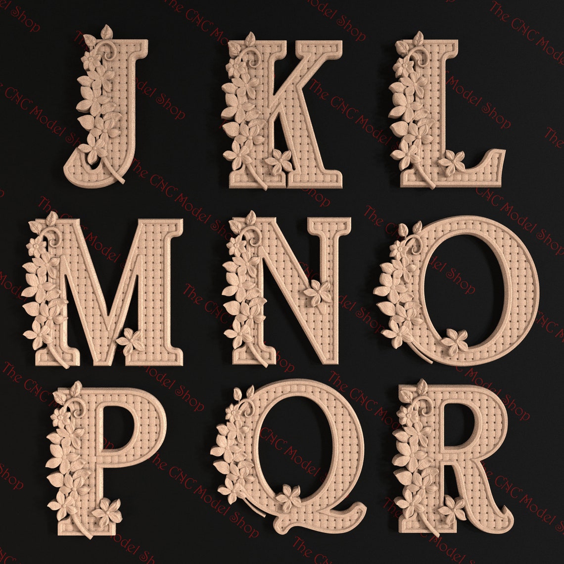 26 Pcs. 3D Relief STL File for CNC of All Letters in the - Etsy