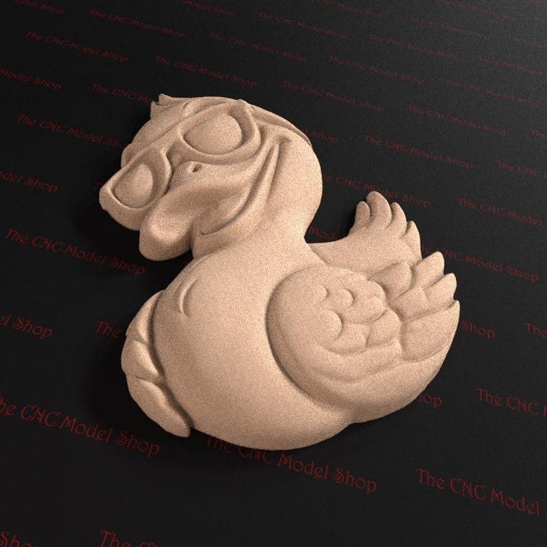 Cool Sunglasses Duck 3D Relief STL File for CNC Router Carving or 3D ...