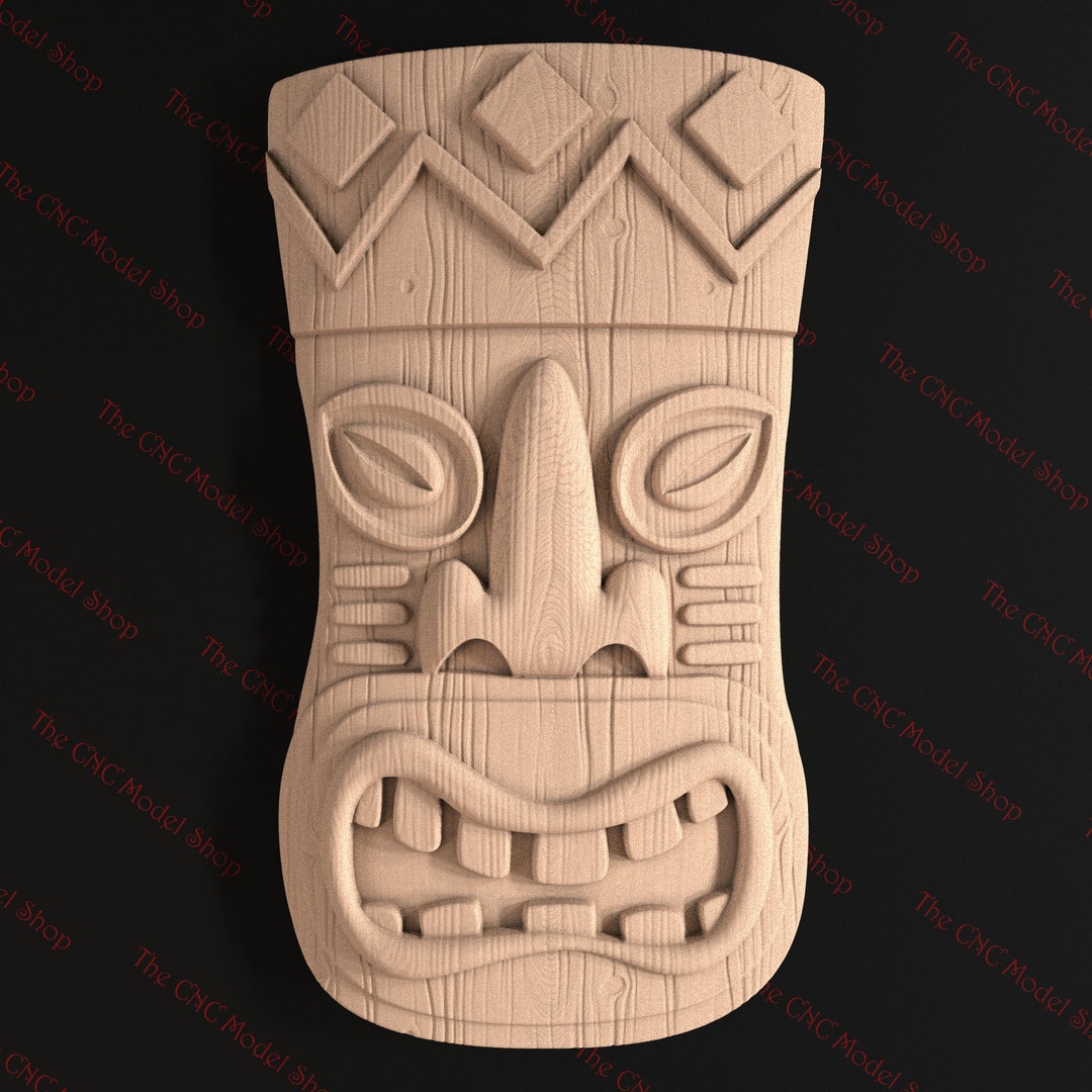 Tiki Mask, 3d Stl Relief File for Cnc Router Carving, Engraving or 3D ...