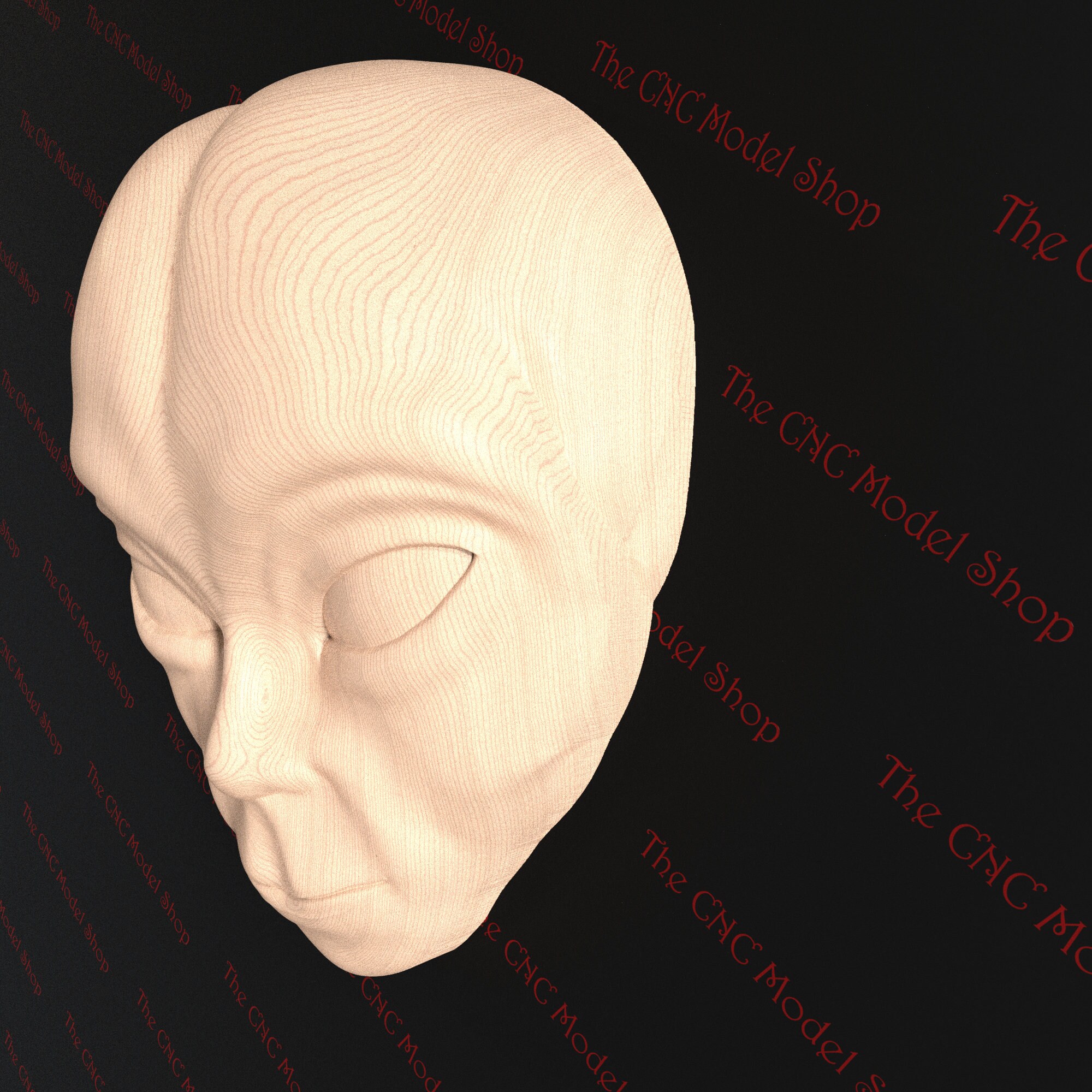 3 Pcs 3D Relief STL File of an Alien Head Wall Mount for CNC - Etsy