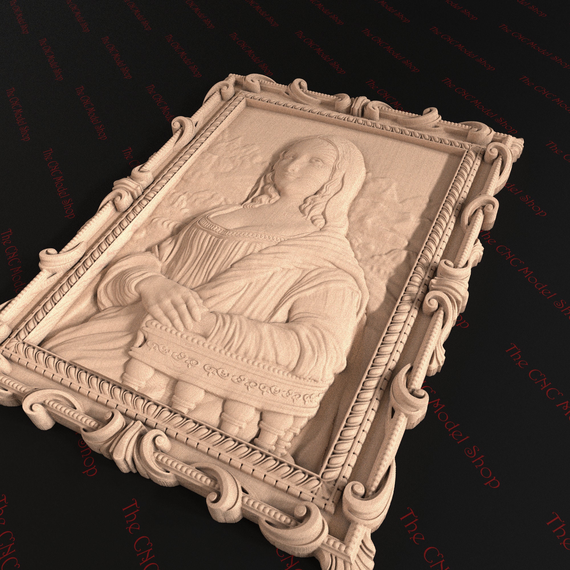 3d STL Relief File File of the Mona Lisa for CNC Router - Etsy
