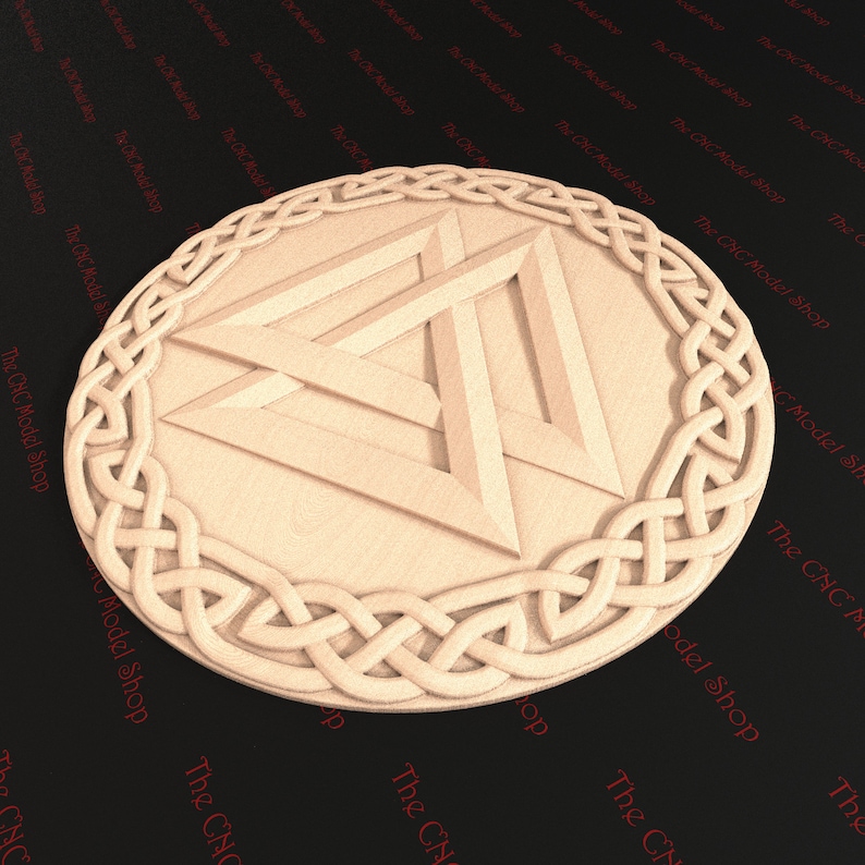Norse Wall Art Featuring Valknut Symbol 3d Stl Relief File - Etsy
