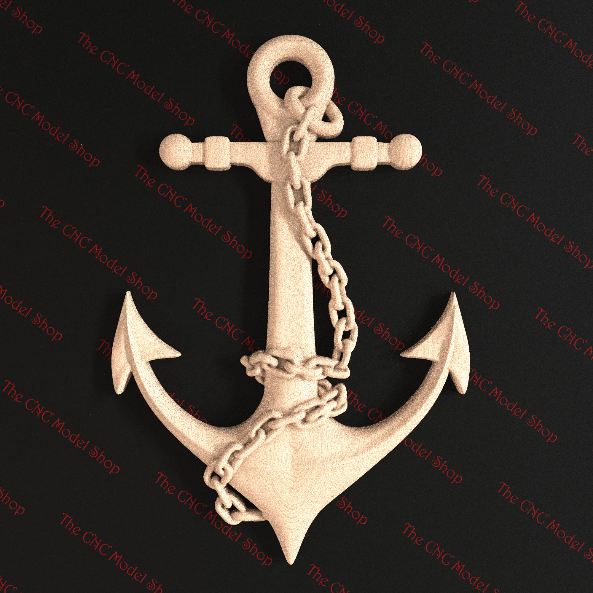 Ships Anchor With Chain 3d .stl Relief CNC Router File for - Etsy