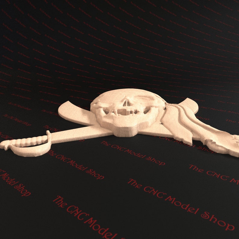Pirate Skull and Swords 3d Stl Relief File for Cnc Router - Etsy