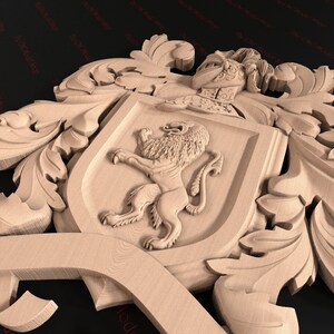Family Crest, Coat of Arms, 3d Relief STL File for CNC Router ...