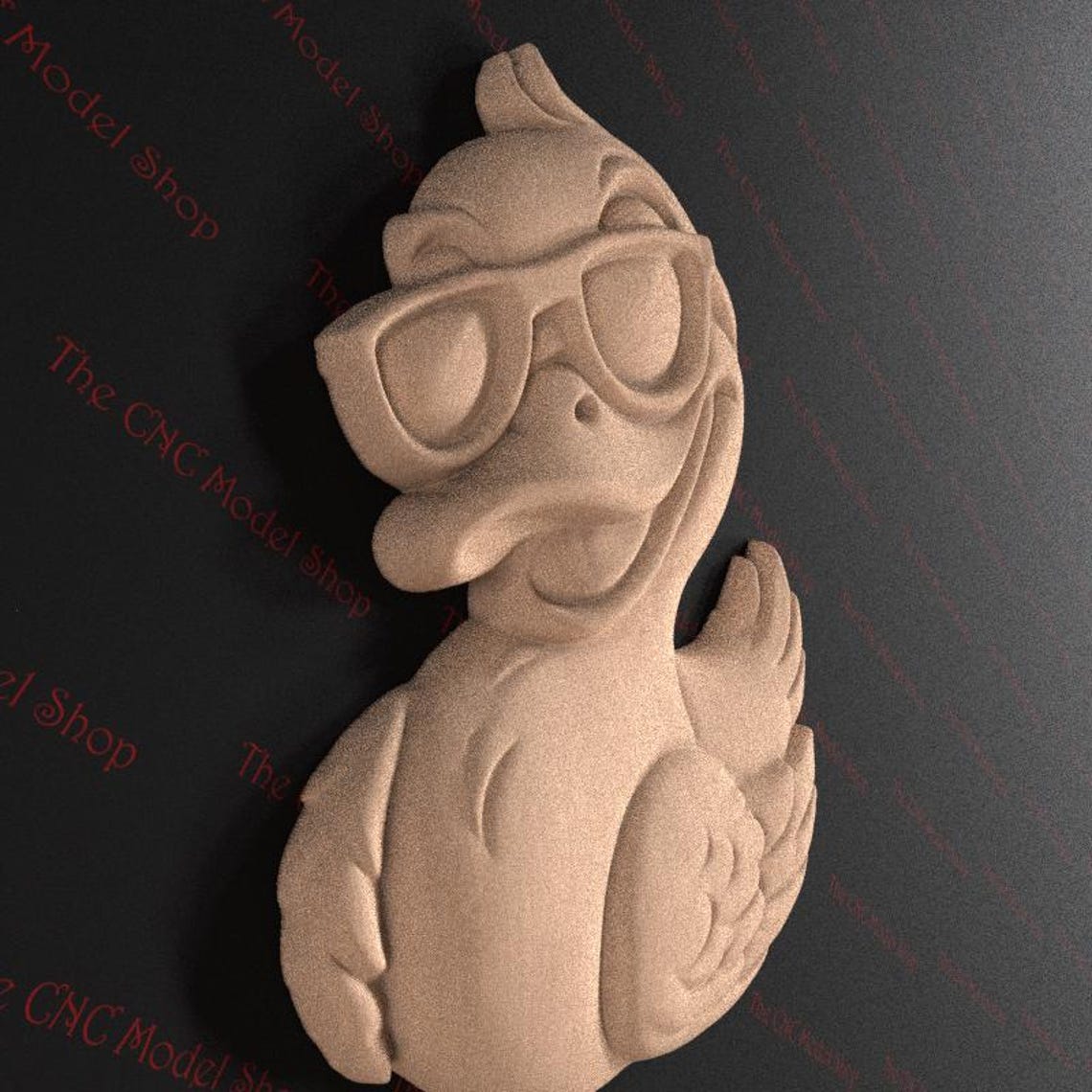 Cool Sunglasses Duck 3D Relief STL File for CNC Router Carving or 3D ...