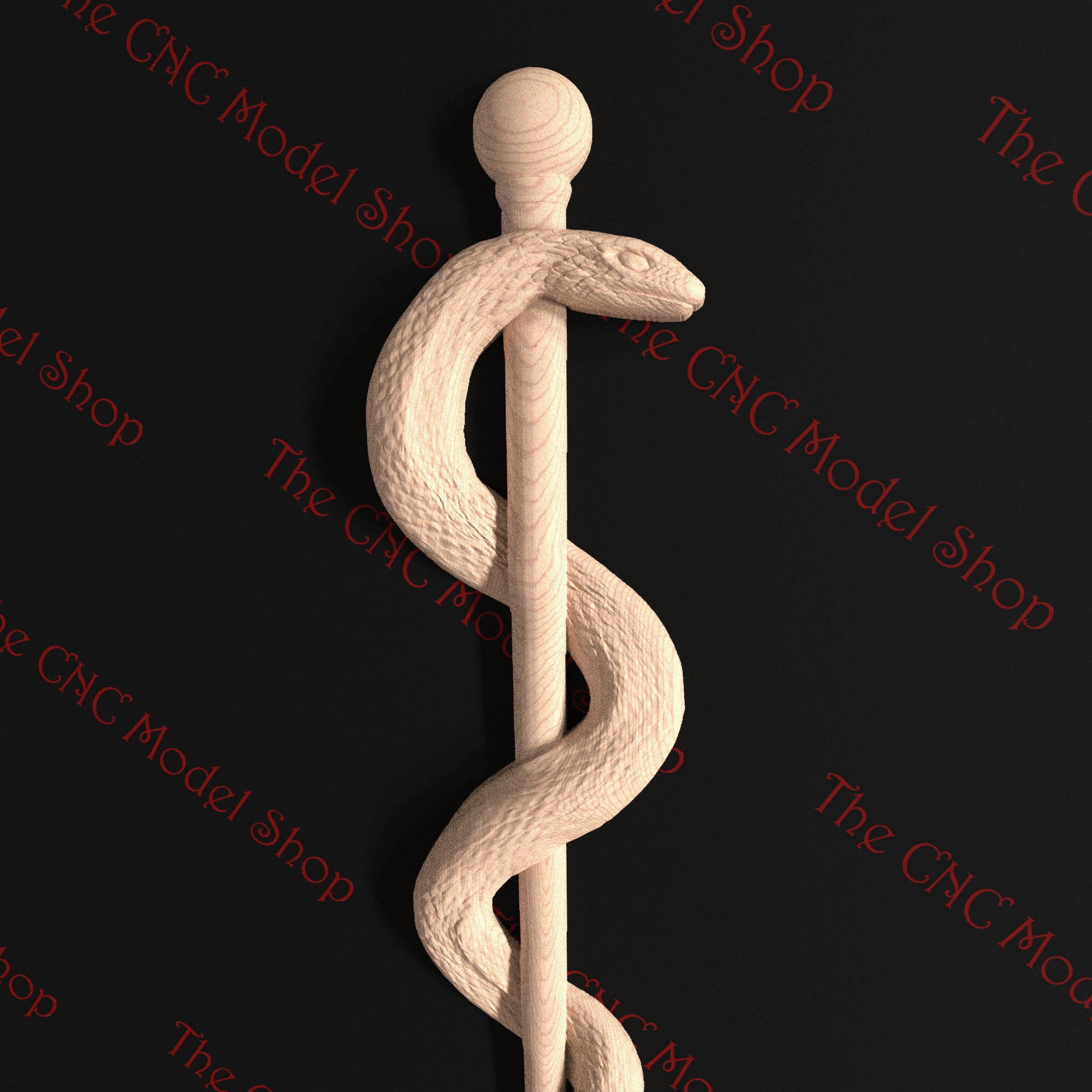Rod Of Asclepius 3d