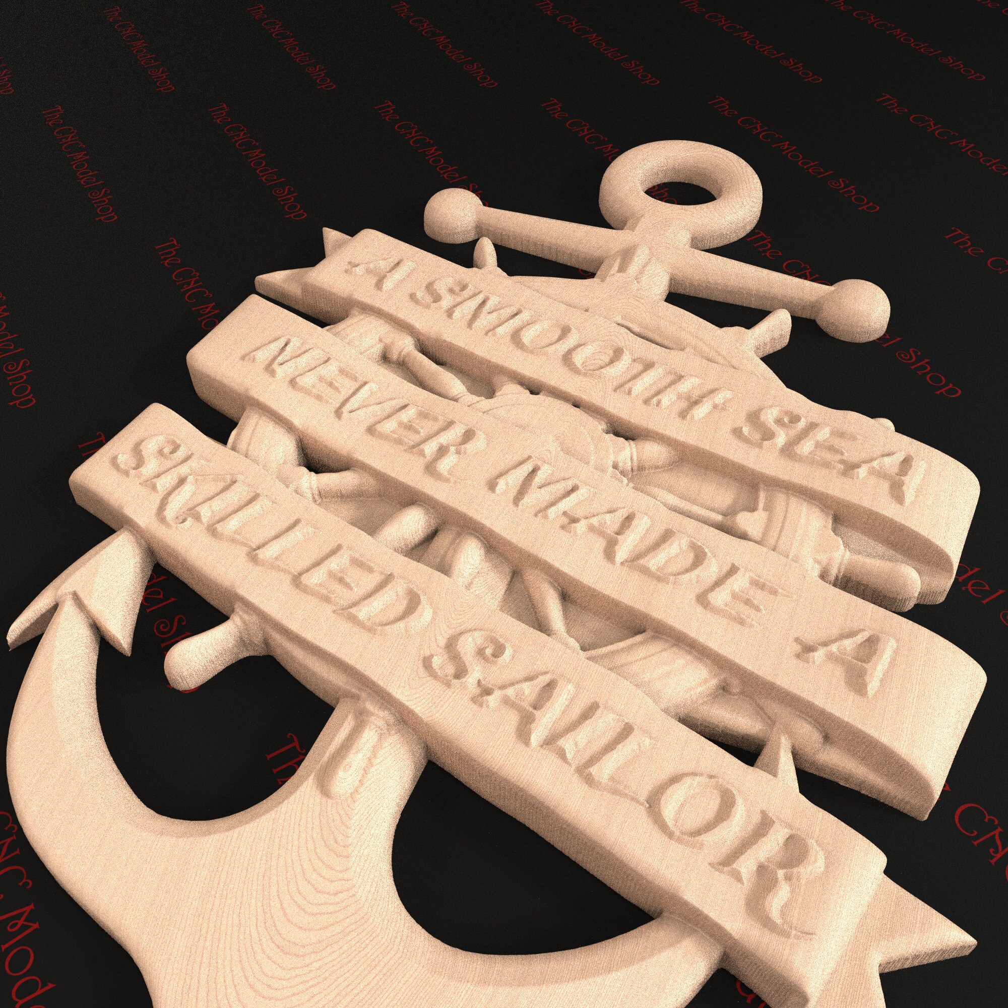Nautical Sign: A Smooth Sea... 3d .stl Relief CNC Router File - Etsy