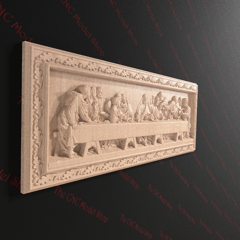 3d Relief Stl File Of The Last Supper For Cnc Carving Etsy