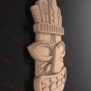 Tiki Mask 1, 3d Stl Relief File for Cnc Router Carving, Engraving or 3D ...