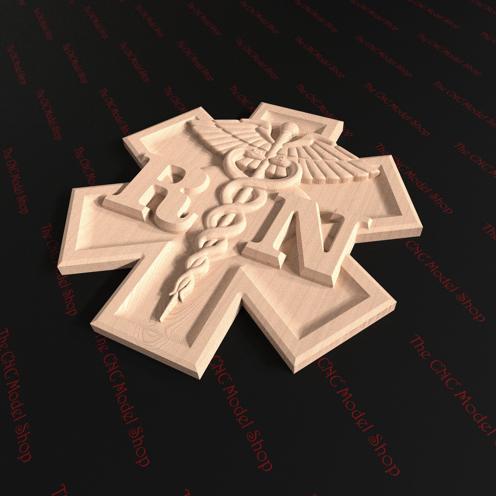 3d Relief STL File of an RN Wall Art Plaque for Cnc Router Carving - Etsy
