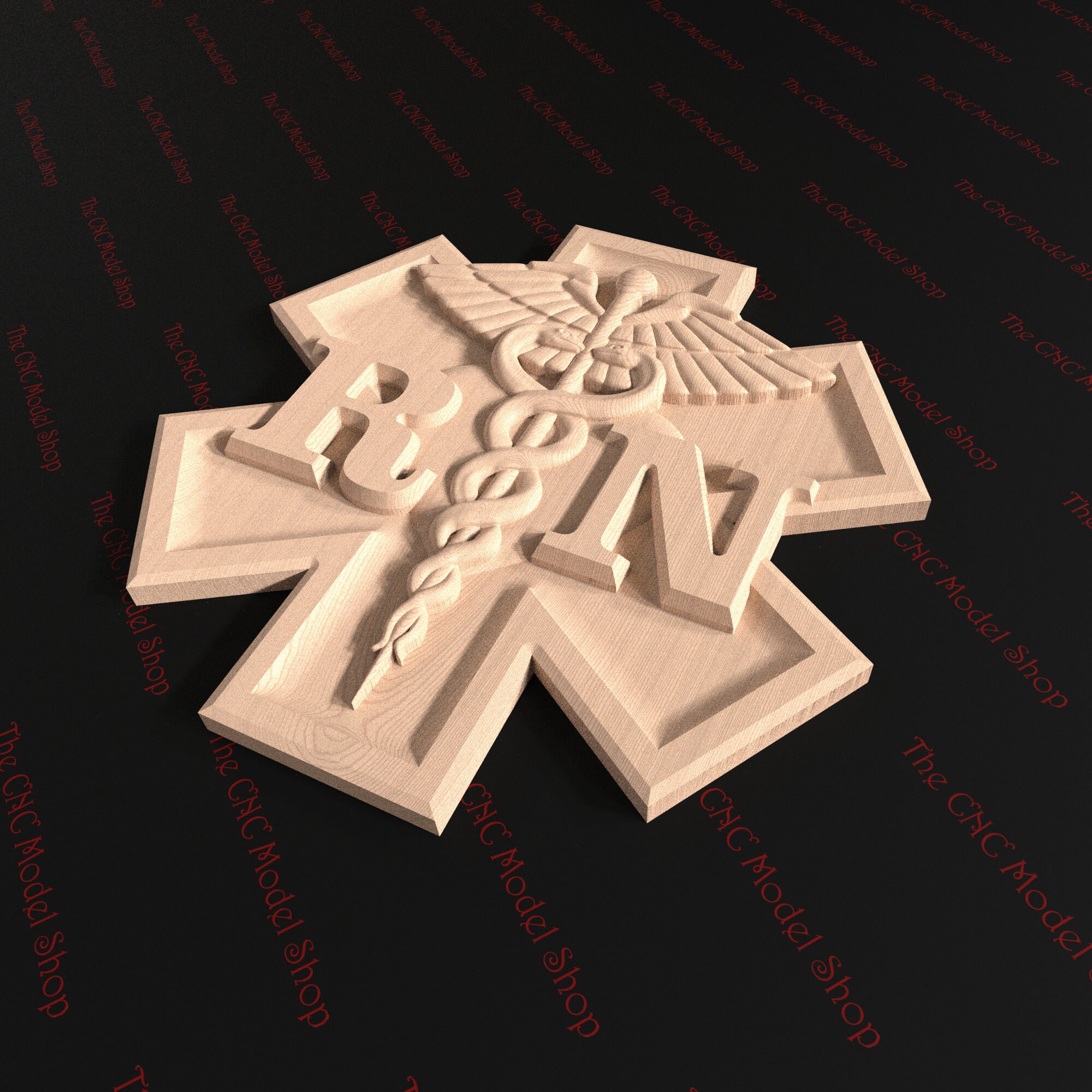 3d Relief STL File of an RN Wall Art Plaque for Cnc Router - Etsy