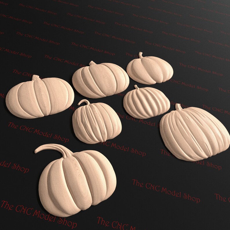 3D Relief STL File, Fall Pumpkin Pack 2 for CNC Router Carving - Etsy