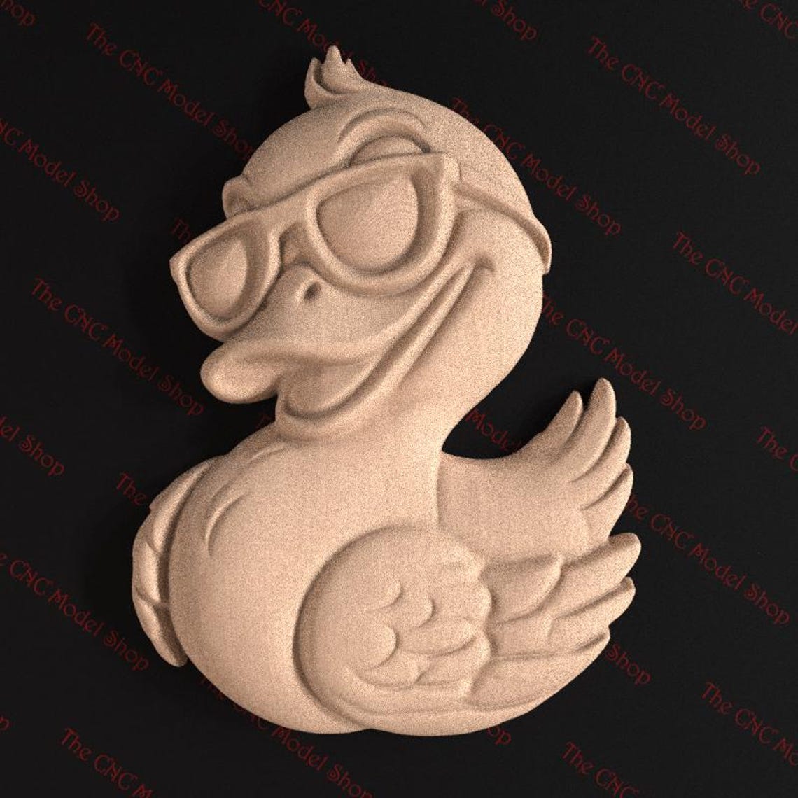 Cool Sunglasses Duck 3D Relief STL File for CNC Router Carving or 3D ...