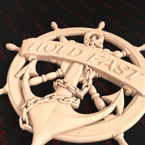 Nautical Sign: Hold Fast, 3d .stl Relief File for Cnc Router Carving ...