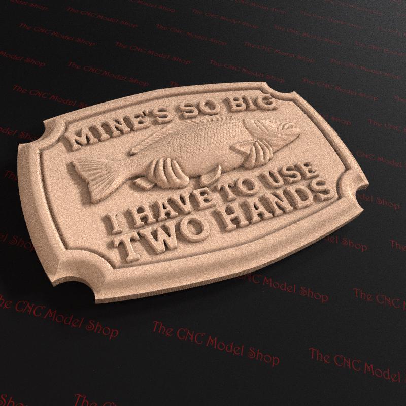 Funny Big Fish Sign 3D Relief STL File for CNC Router Carving or 3D ...